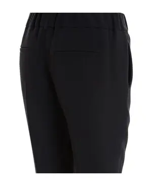 Brunello Cucinelli Cropped Trousers With Elastic Waist - Black