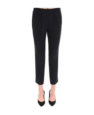 Brunello Cucinelli Cropped Trousers With Elastic Waist - Black
