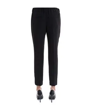 Brunello Cucinelli Cropped Trousers With Elastic Waist - Black