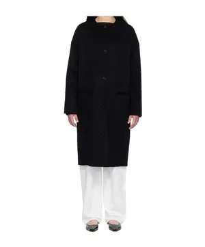 Loulou De Saison Kerry Drap Oval Coat - Black