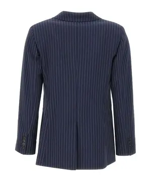 Marella Striped Blazer - Black