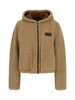 Gucci Reversible Shearling Bomber Jacket With Zip Up