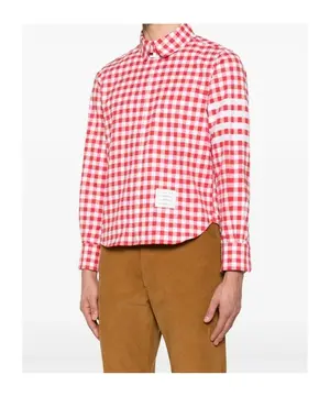 Thom Browne Gingham-check Flannel Shirt