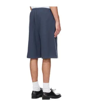 RIER Wool Elastic Waist Shorts - Blue