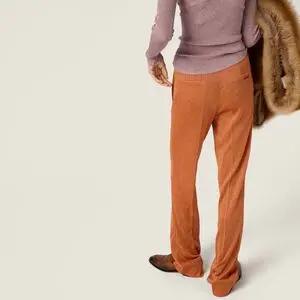 Miu Miu Straight-leg Lurex Pants - Orange
