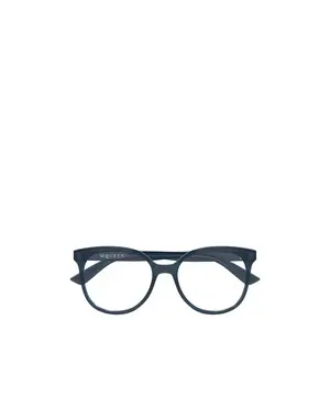 Alexander McQueen Round Frame Glasses - Blue
