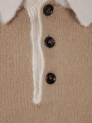 Aspesi Lapel Long Sleeve Knit Sweater
