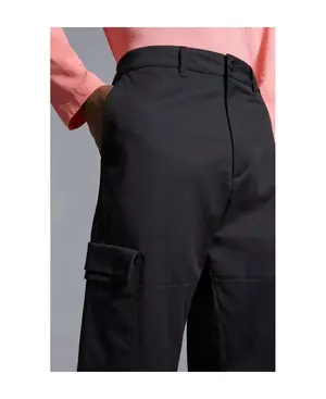 Moncler Stretch Gabardine Cargo Trousers - Black