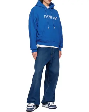 Off-White Logo Patch Wide Leg Jeans