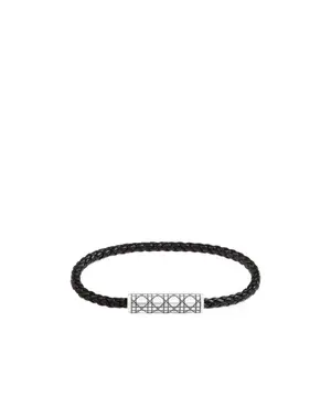 Dior Cannage Braided Leather Bracelet - Black
