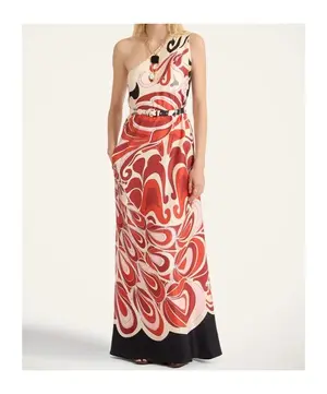 La DoubleJ One-shoulder Maxi Dress With Belt