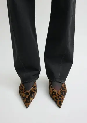 TOTEME 30mm Leopard-print Slingback Pumps
