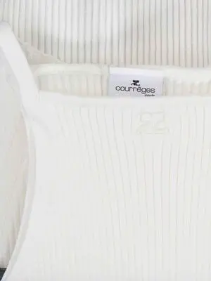 COURREGES Courrèges Rib-knit Pointy Tank Top - White