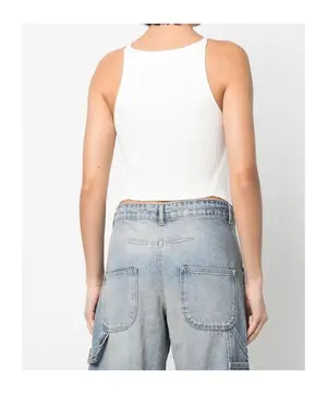 COURREGES Courrèges Rib-knit Pointy Tank Top - White