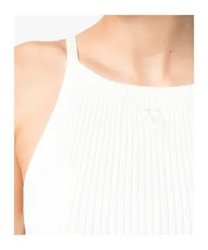 COURREGES Courrèges Rib-knit Pointy Tank Top - White