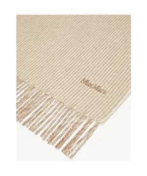 Max Mara Logo Embroidered Striped Scarf