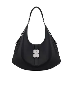 GANNI Large Kat Bag With Butterfly Buckle - Black