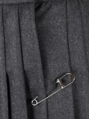Prada Pleated Wool Flannel Skirt
