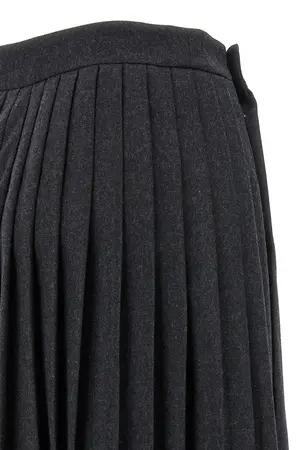 Prada Pleated Wool Flannel Skirt