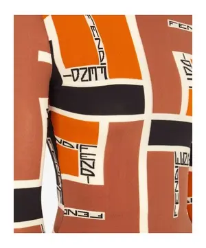 Fendi High-neck Printed Long-sleeve Jumper