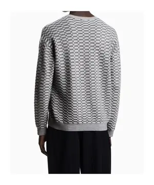 Emporio Armani Patterned Crew Neck Long Sleeve Top