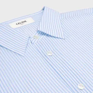 Celine Oversized Striped Cotton Voile Shirt