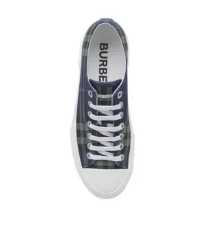 Burberry Checked Low-top Sneakers - Gray