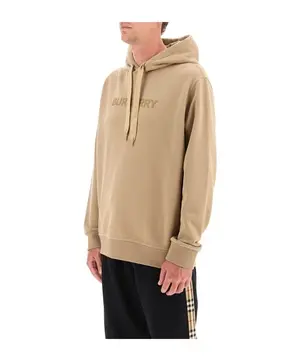 Burberry Logo Detailed Drawstring Hoodie - Nude