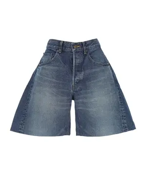 Celine Denim Shorts With Belt Loops - Blue
