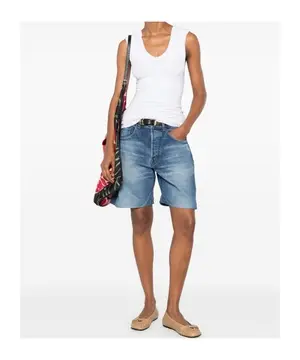 Celine Denim Shorts With Belt Loops - Blue