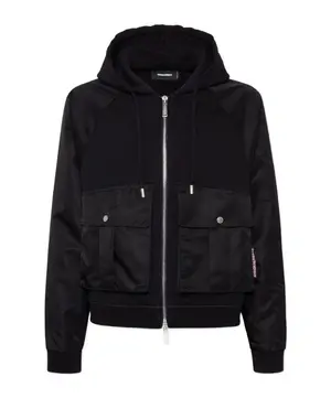 Dsquared2 Cropped Relaxed Fit Utility Hoodie