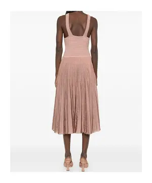 ANTONINO VALENTI Sleeveless Pleated Dress - Nude