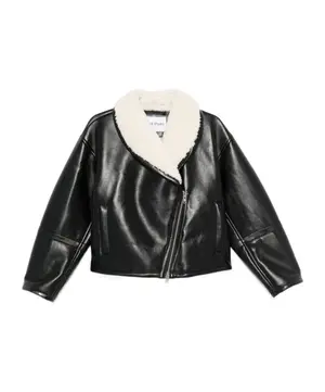 STAND STUDIO Faux-leather Biker Jacket With Shawl Collar