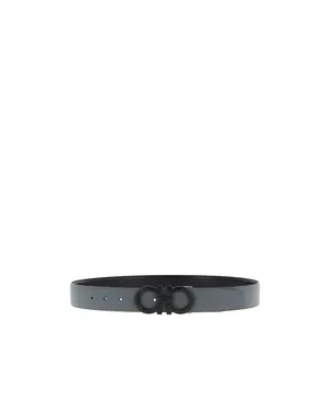 FERRAGAMO Gancini Reversible Belt - Gray