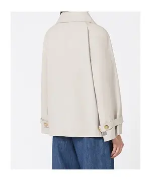Max Mara Short Water-repellent Cotton Twill Trench Coat