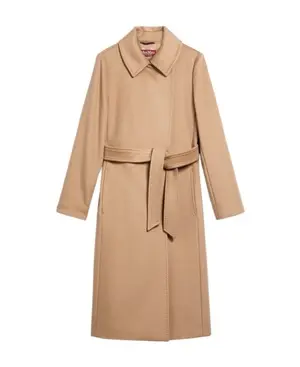 Max Mara Bcollag Double-breasted Belted Camel Wool Coat - No
