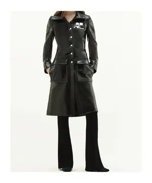 COURREGES Belted Midi Trench Coat