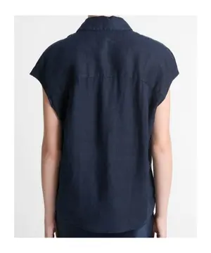 Vince Lapel Cap Sleeve Shirt