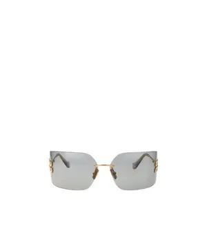 Miu Miu Rimless Monogrammed Sunglasses - Gray