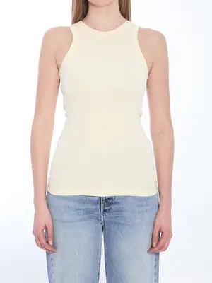 TOTEME Sleeveless Round Neck Tank Top - White