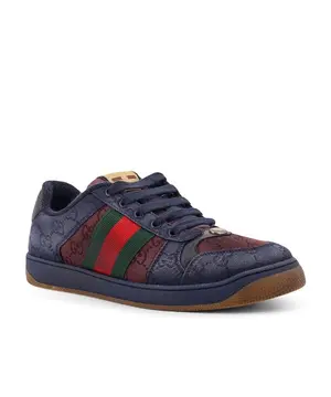 Gucci Screener Bi-color Gg Canvas Sneakers - Dark Blue