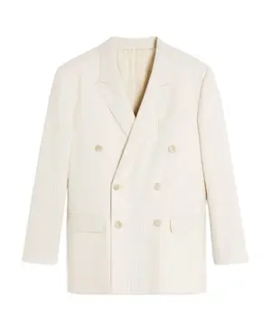 Celine Striped Wool Jacket - Ivory