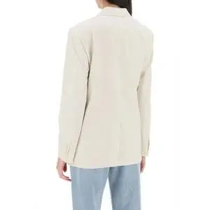Celine Striped Wool Jacket - Ivory
