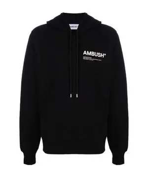 AMBUSH Logo-print Cotton Hoodie - Black