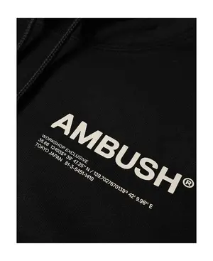 AMBUSH Logo-print Cotton Hoodie - Black