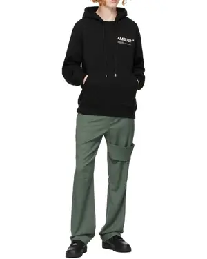 AMBUSH Logo-print Cotton Hoodie - Black