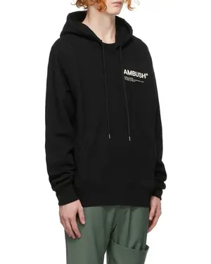 AMBUSH Logo-print Cotton Hoodie - Black