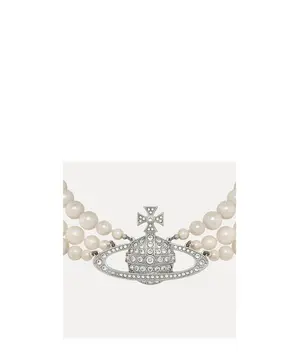 VIVIENNE WESTWOOD Three Row Pearl Necklace With Orb Pendant