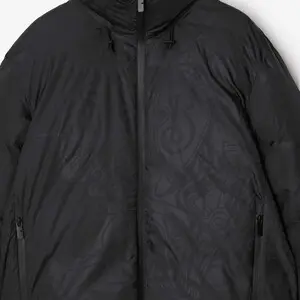 Burberry Funnel Neck Padded Jacket With Embossed Design