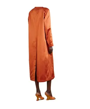 Dries Van Noten Cotton Blend Satin Coat - Orange
